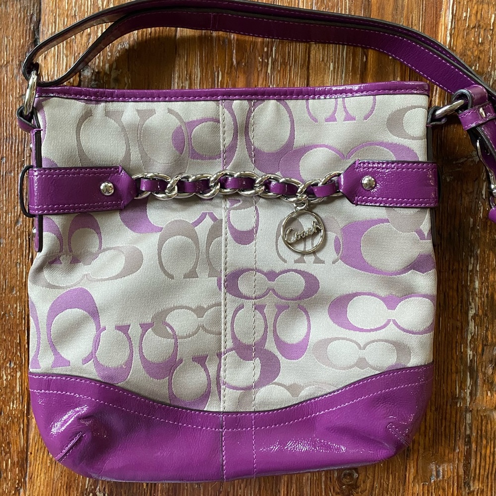 Rare Purple Coach Signature Shoulder Bag - Gem